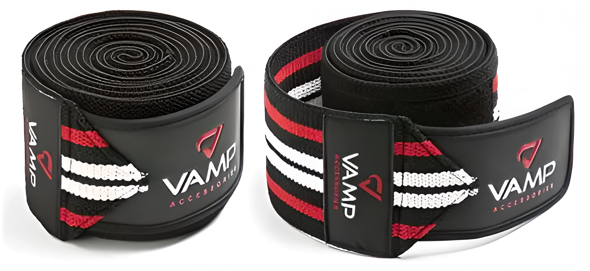 Коленные бинты Vamp PS 3700, пауэрлифтинг, хлопок, черный/красный