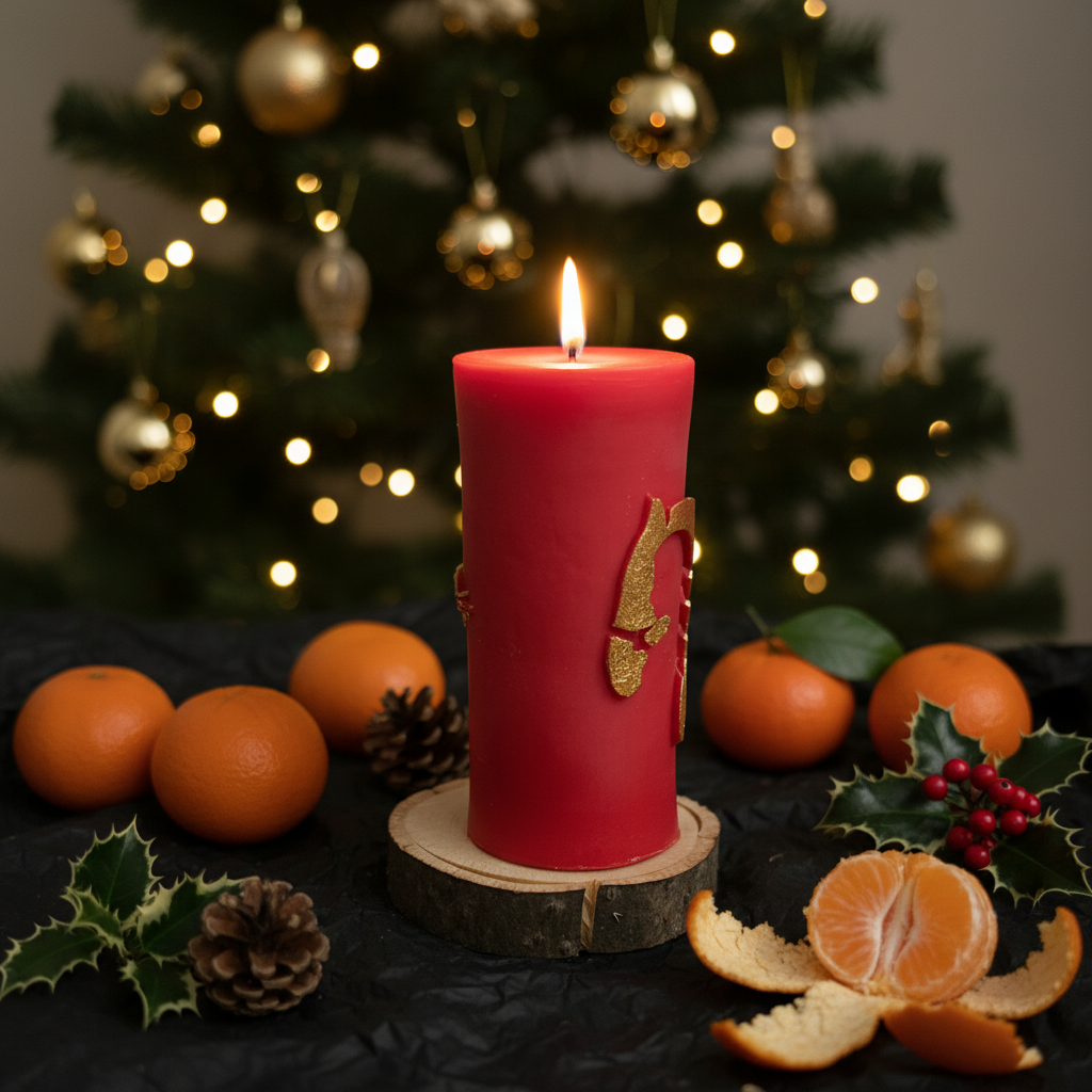 Магическая свеча ручной работы "Денежная лошадь" символ нового года