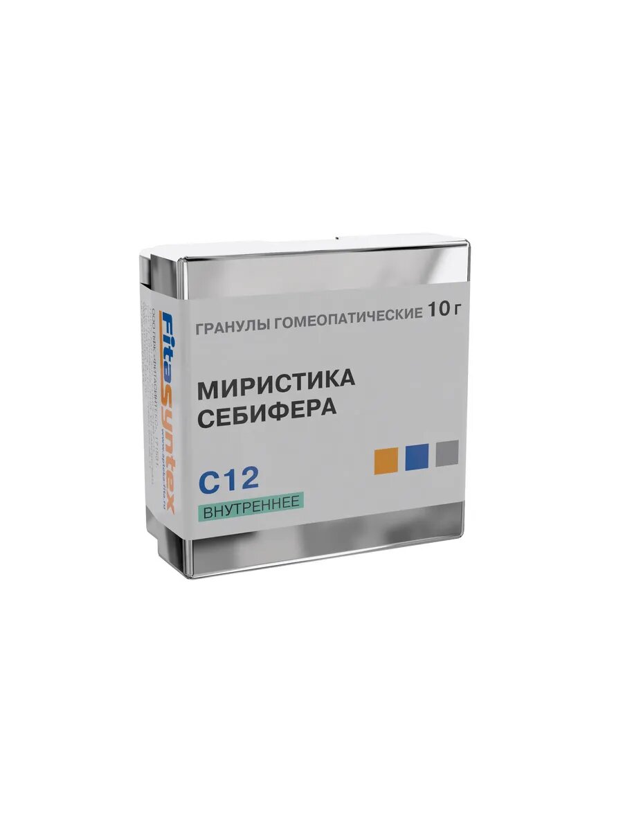 Миристика себифера С12, гранулы гомеопатические моно, 10 грамм , Фитасинтекс