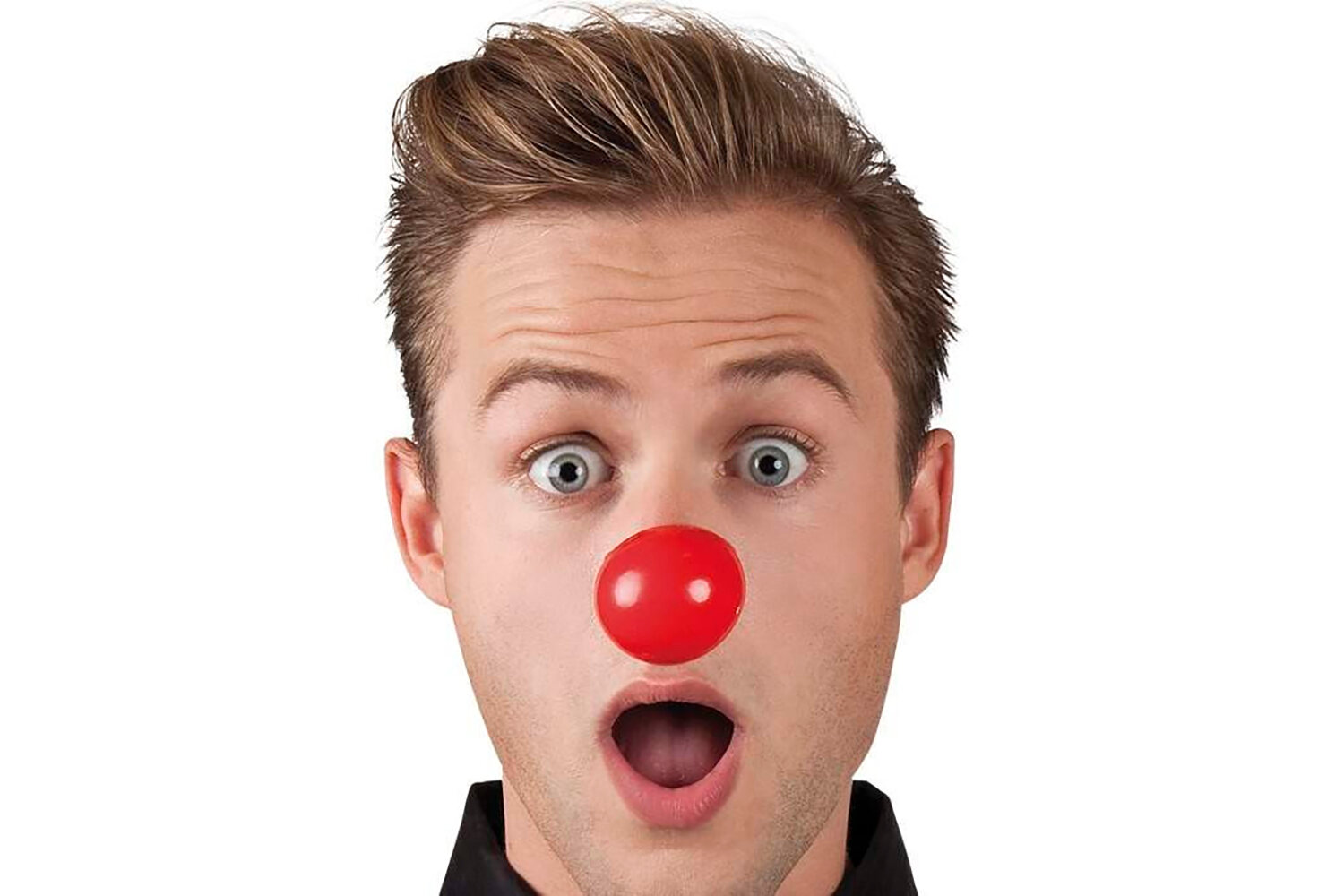 Нос клоунский красный 55505, пластик, на резинке, размер 4*4 см