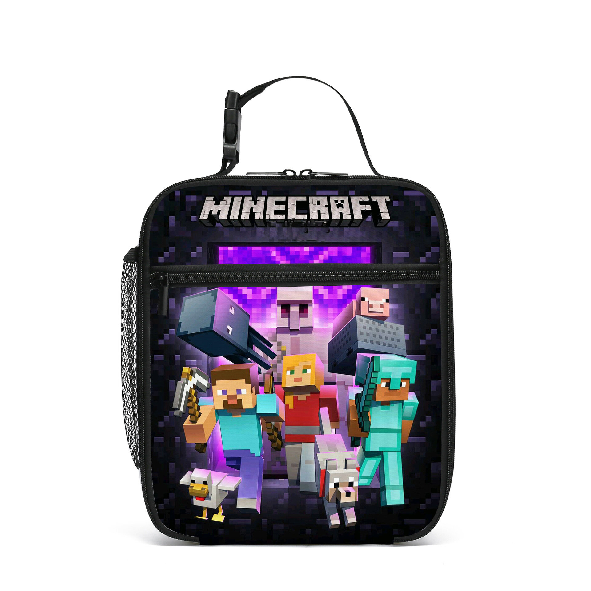 Minecraft Minecraft начальная школа сумка для еды детская портативная сумка через плечо термоящик для хранения внутренняя водонепроницаемая сумка