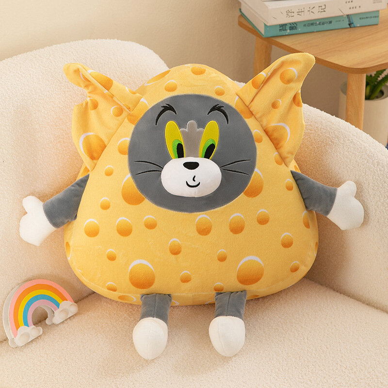 Новая милая подушка с сыром Том и Джерри, украшение для куклы, удобная мультяшная плюшевая кукла, подушка для пары