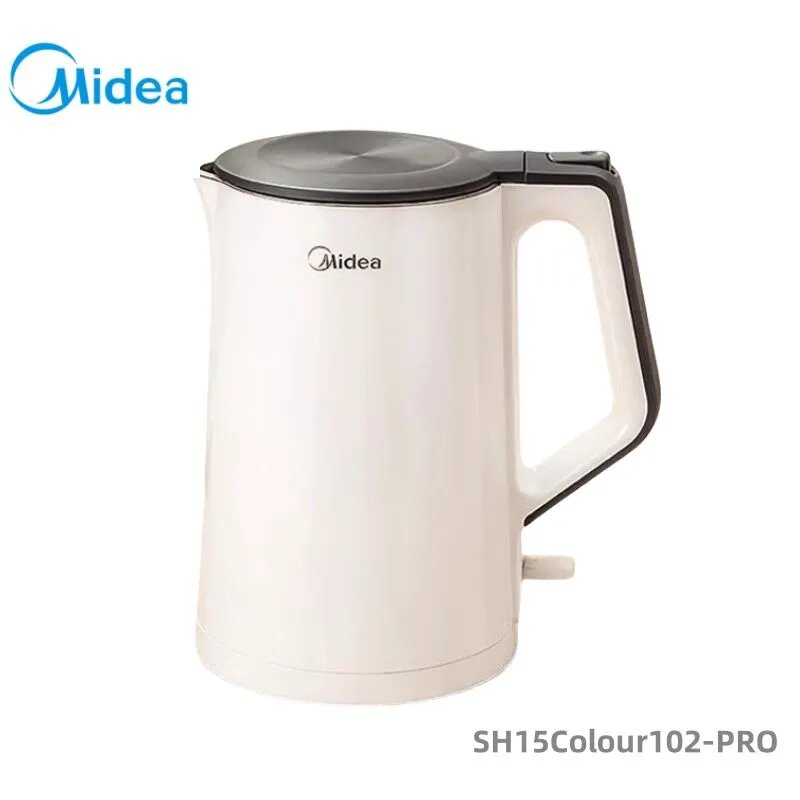 Электрический чайник Midea SH15Color102-Pro, нержавеющая сталь, цвет белый/бежевый