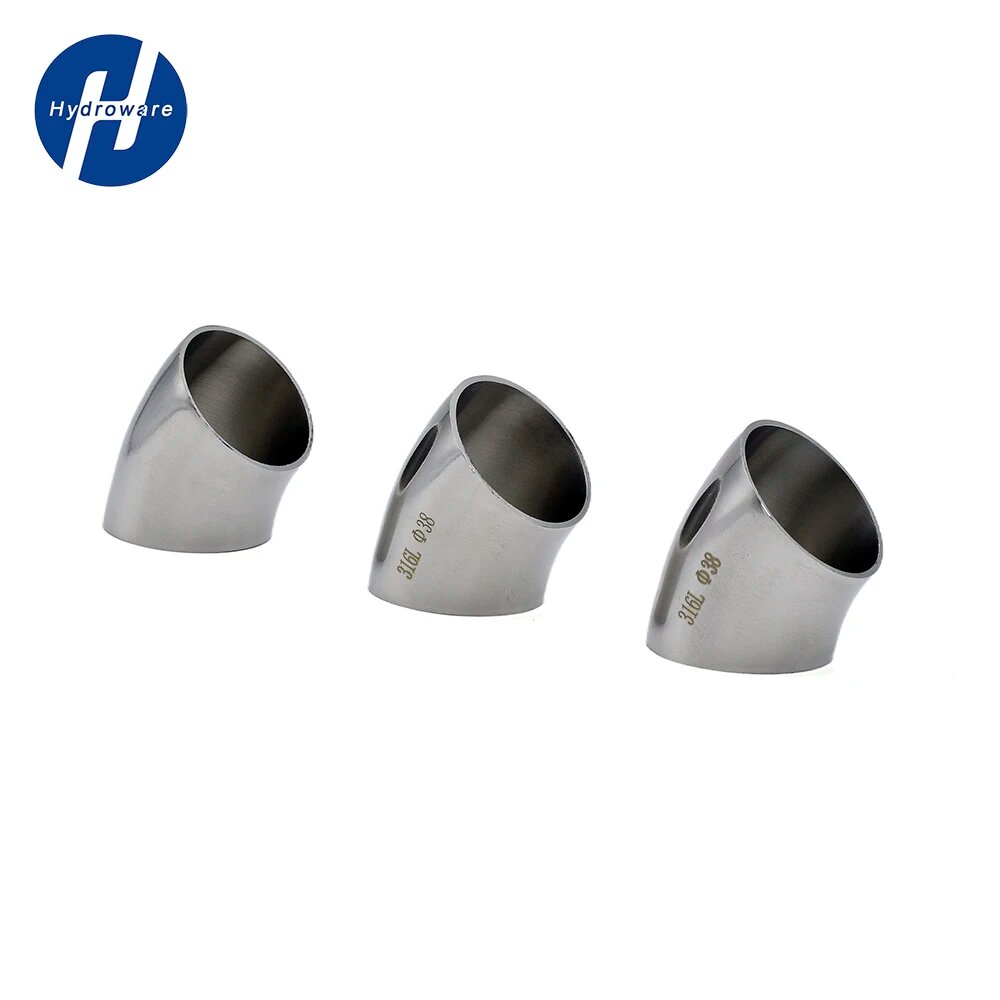 Отвод 45° из нержавеющей стали SS304, OD 19-102 мм, Нитки 25mm