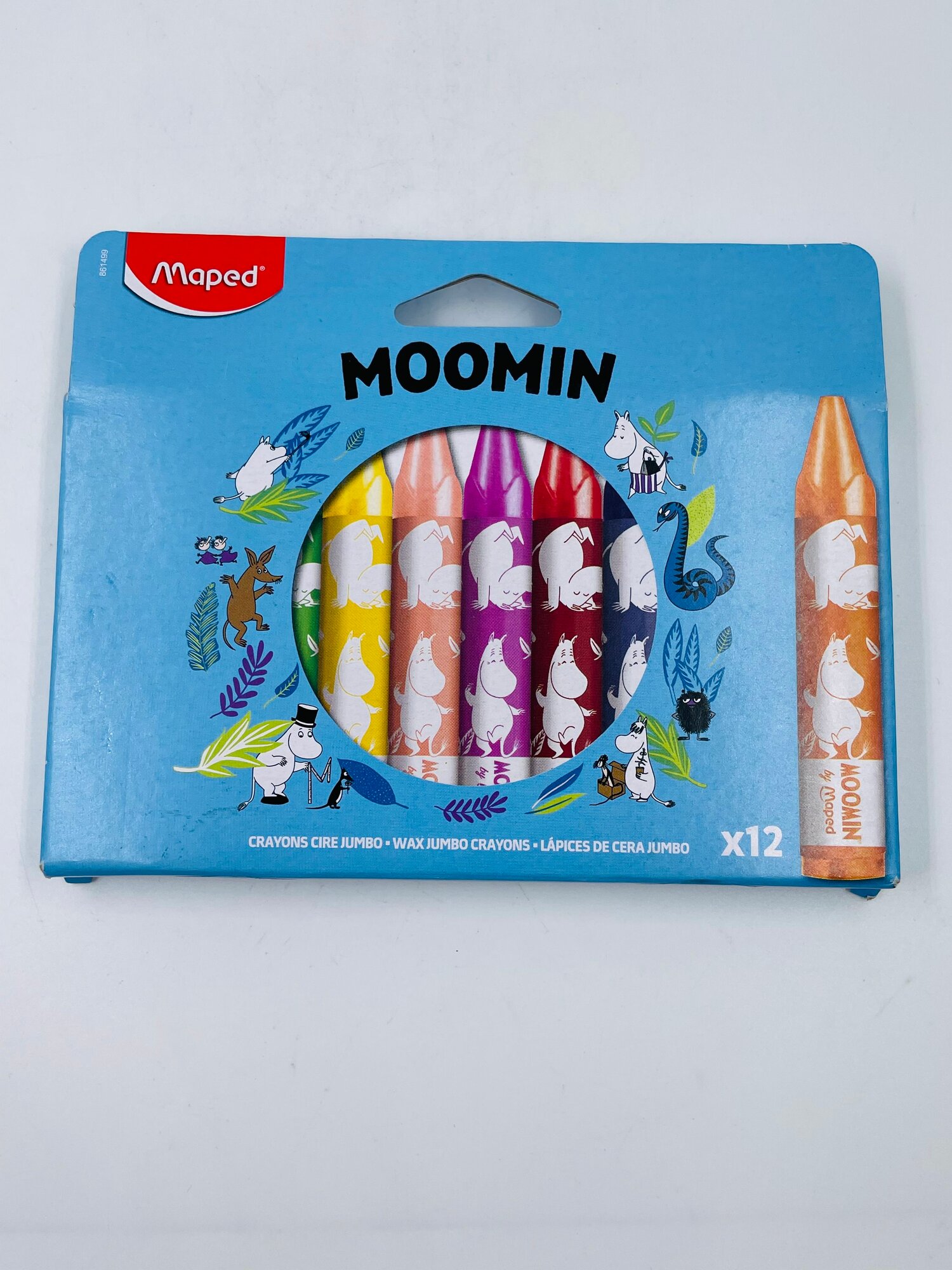 Набор мелков восковых разноцветные Moomin Jumbo 12 цветов, для детей 3+