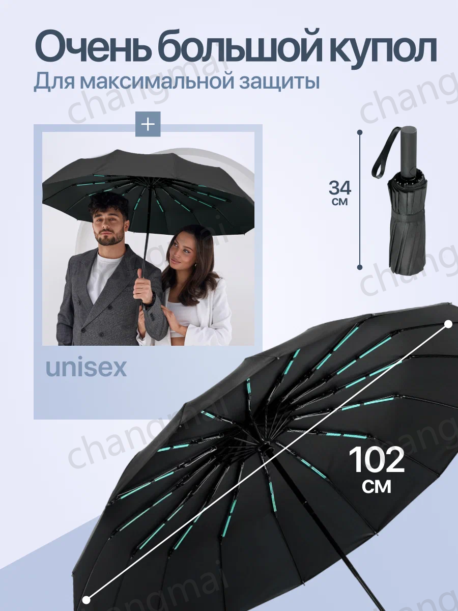 Зонт , черный — фото 1