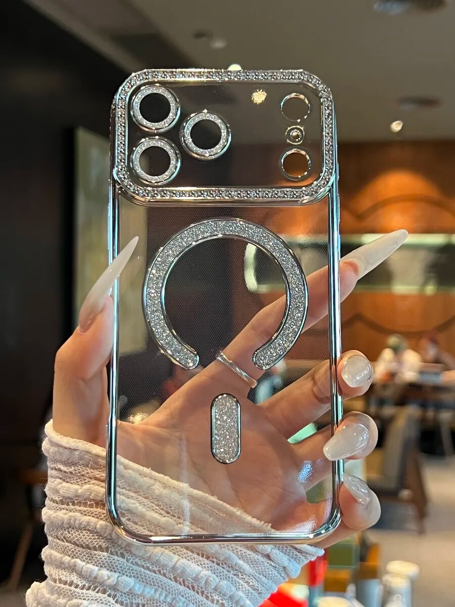 Чехол на iPhone 17 Pro Max MagSafe со стразами