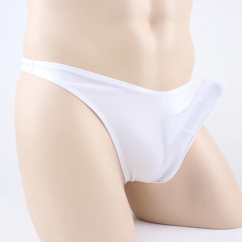 Мужские сексуальные Шелковистые трусики для пениса, брифы для носа со слоном, сексуальное нижнее белье из ледяного шелка, брифы Белый, белый