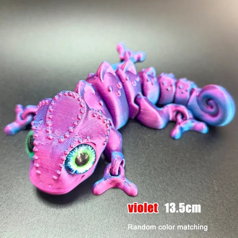 3D-печатная Фигурка Хамелеона С Подвижными Суставами, Игрушка-модель Мультяшного Животного, Декор Для Дома И Стола