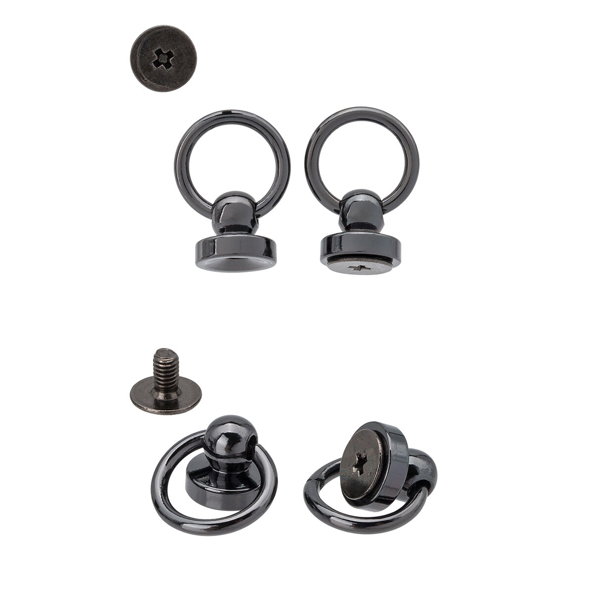 Фурнитура для сумок, ручкодержатель, цвет темный никель, 19*14 мм, 10 шт