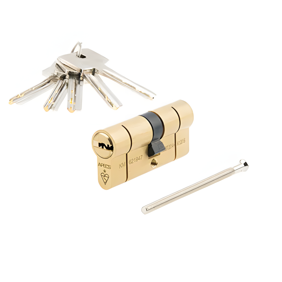 Цилиндровый механизм "Apecs" N6-66(31/35)-G ключ-ключ (золото)