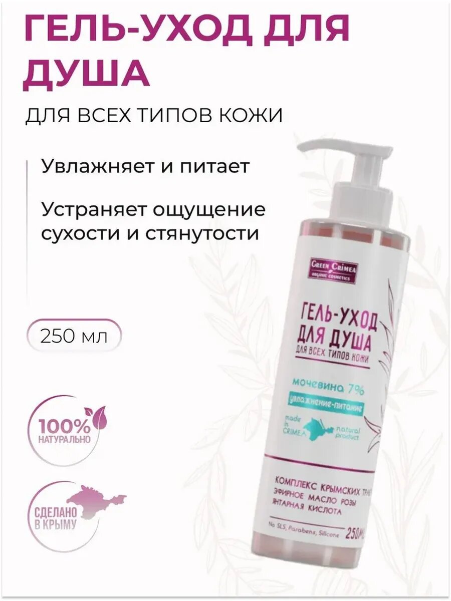 Гель-уход для душа с мочевиной 7% увлажнение и питание