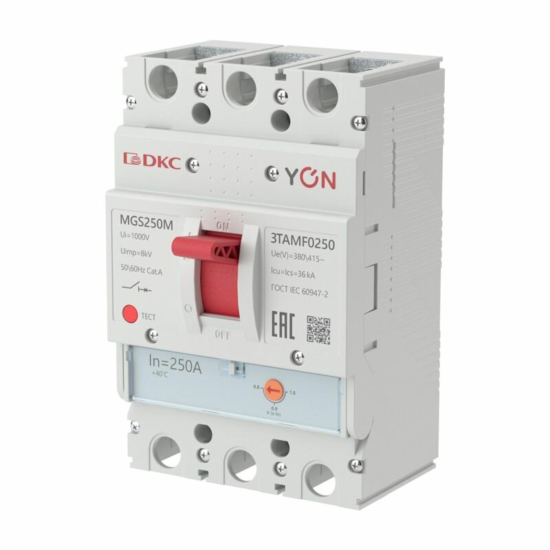 Выключатель автоматический MGS250 3P 200-250A 25kA YON, DKC MGS250M-3TAMF0250 (1 шт.)