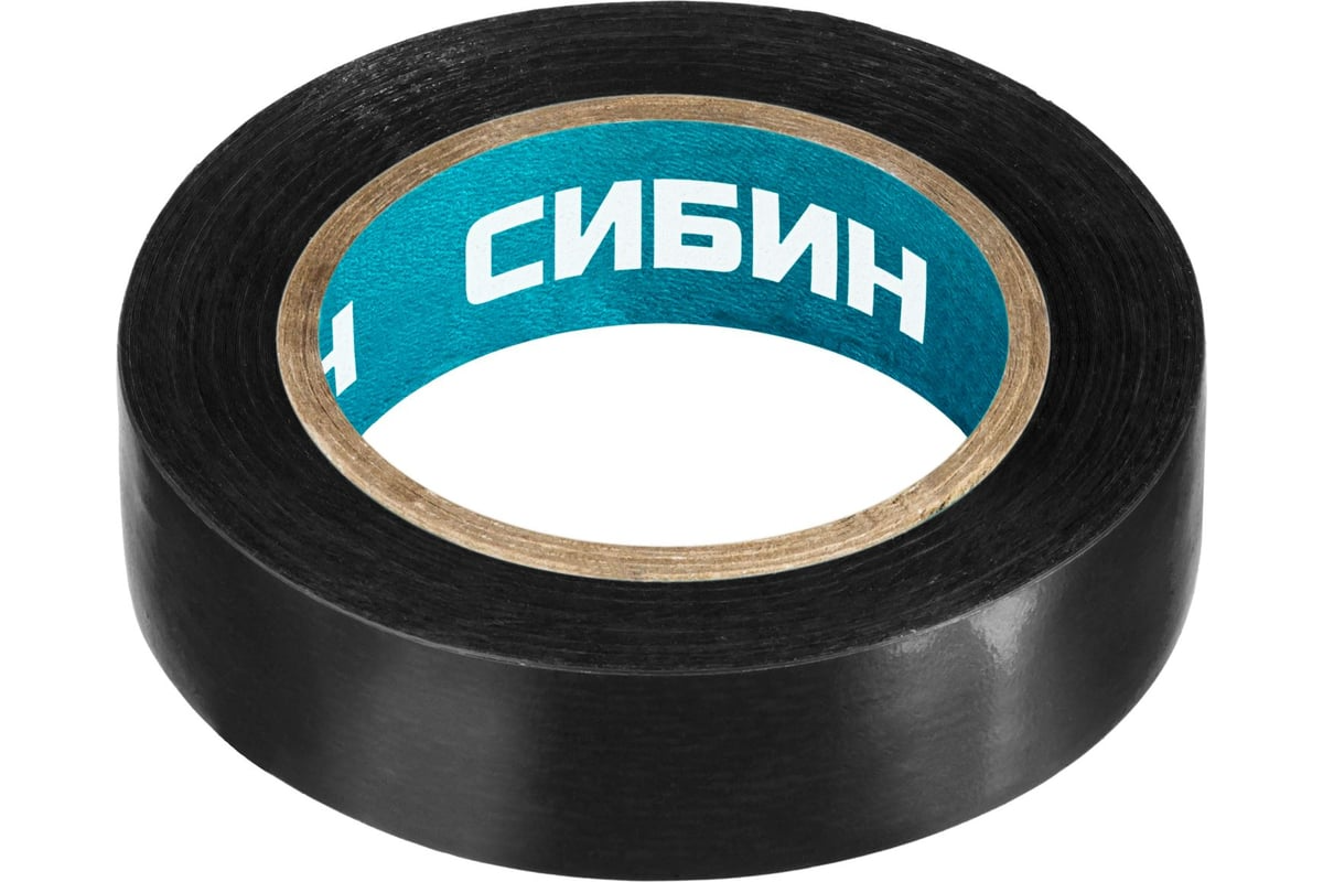ПВХ изолента СИБИН 10 м х 15 мм, черная 5000 В {1235-2} 1 шт