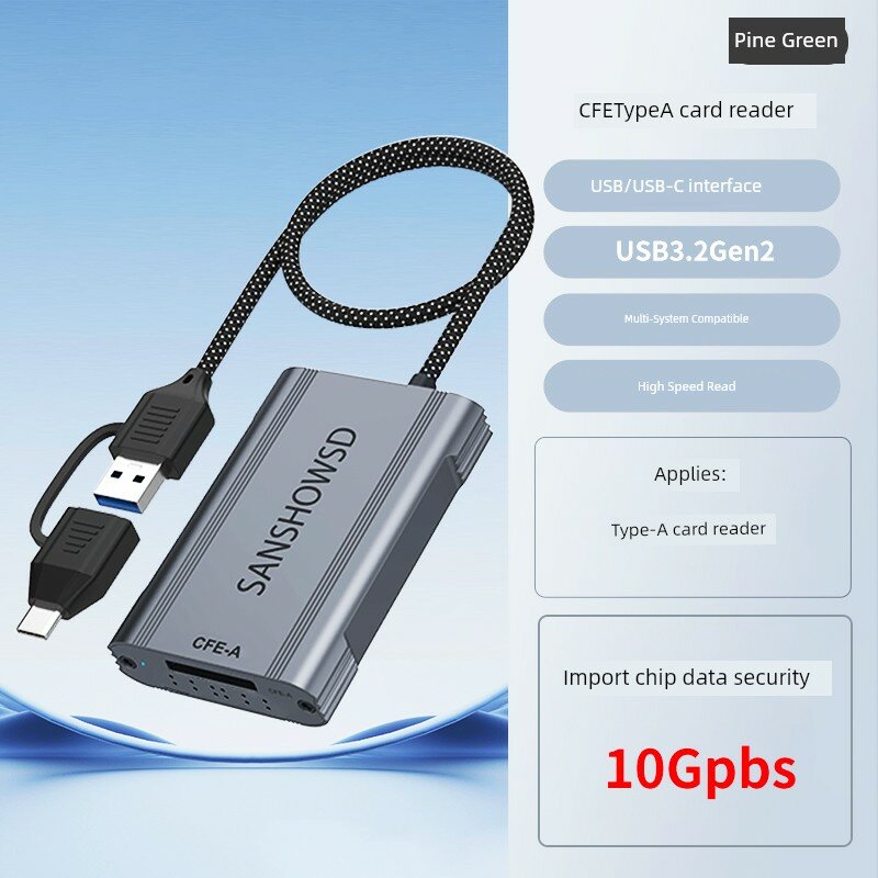 CFexpress Type-A одноконтактный карт-ридер USB 3.2 Gen 2 10Gbps, серый цвет для Windows и macOS