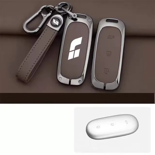 Корпус для ключей Li Lixiang L7 L8 L9 2021-2024, автомобильные наклейки, Защитный корпус из алюминиевого сплава, автомобильные аксессуары, внутренние автозапчасти option 7-brown