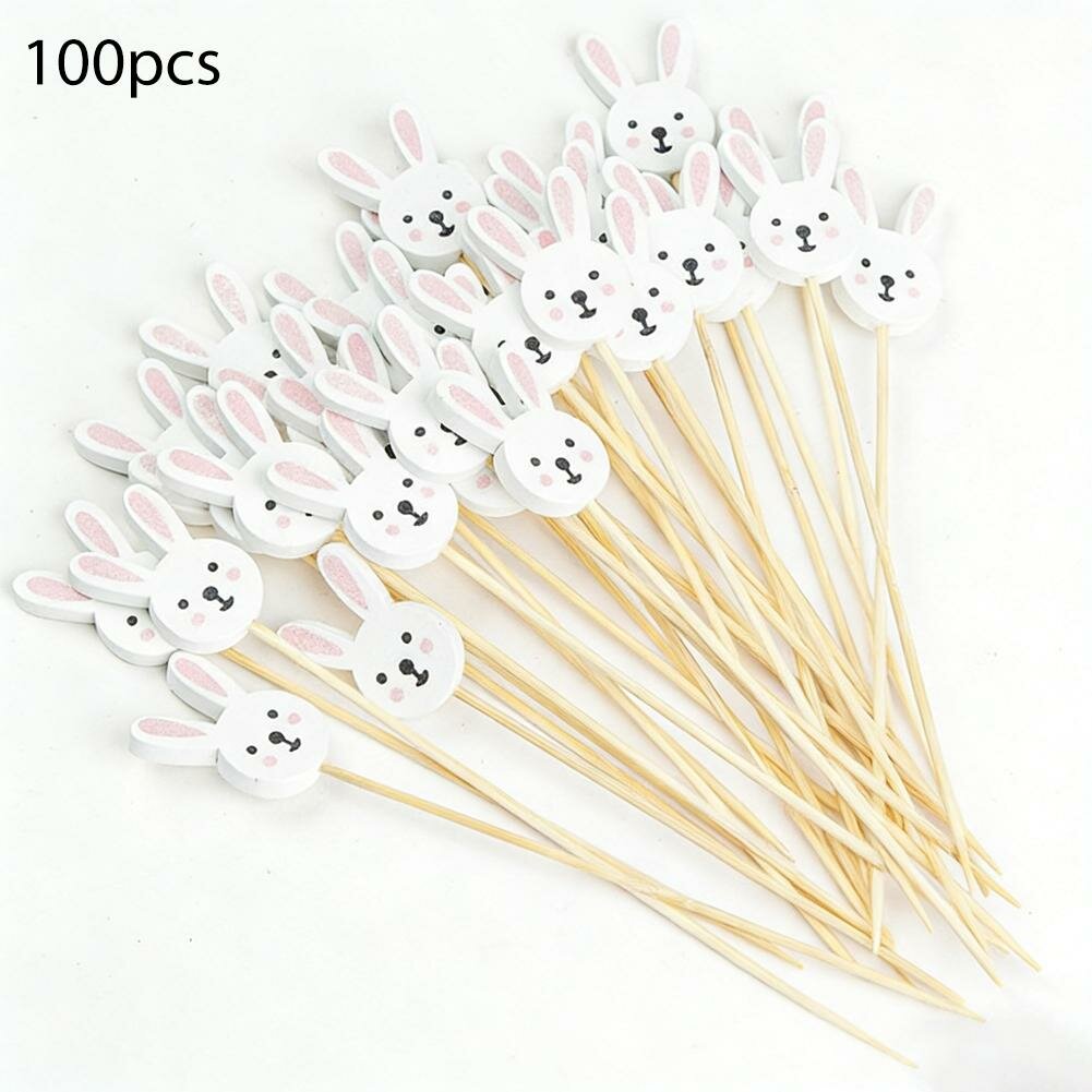 100 шт/одноразовые фруктовые бамбуковые палочки