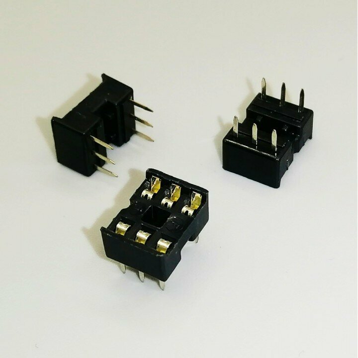2 шт, Панелька для микросхем SCS-06, DIP-06, шаг 2,54 мм, 6 контактов