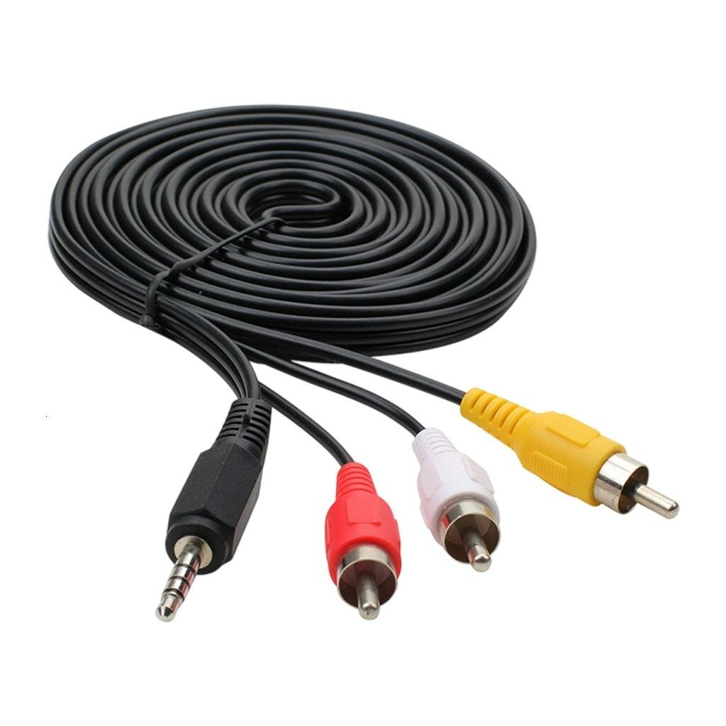 3.5 мм штекер на 3 RCA AV кабель, 3m