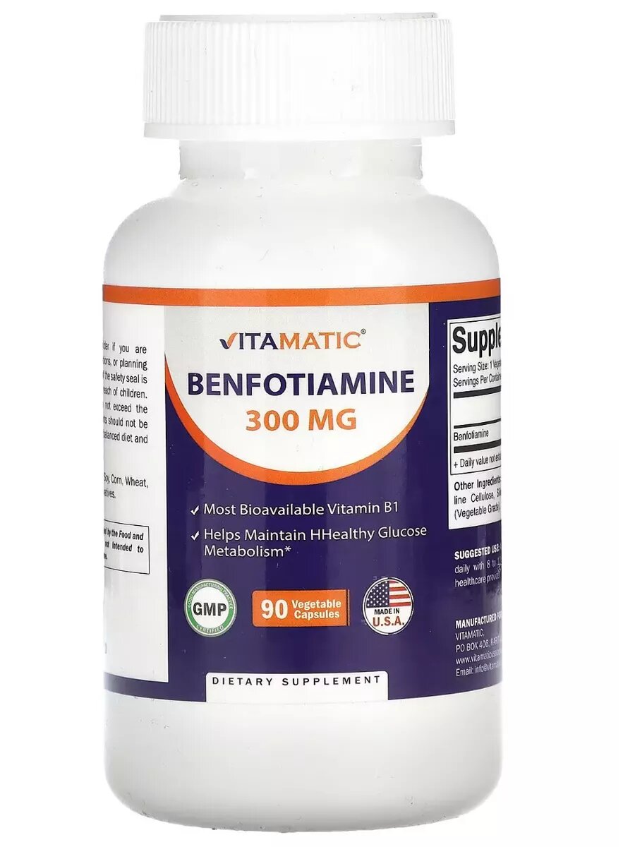 Benfotiamine 300 mg для метаболизма глюкозы