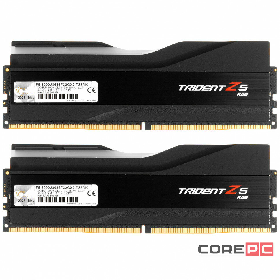 Оперативная память 64 Gb 6000 MHz G.Skill TRIDENT Z5 RGB Black (F5-6000J3636F32GX2-TZ5RK)