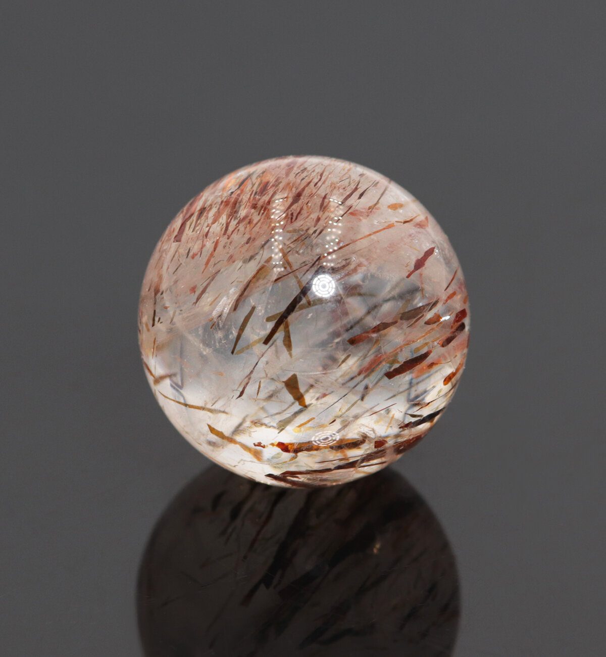 Рутиловый Кварц шар, натуральный камень/минерал (2,0-2,2 см)