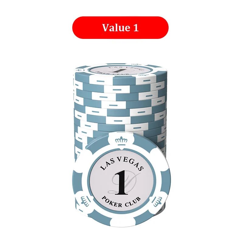 Глиняные покерные фишки Texas Hold'em 20Pcs Crown 1