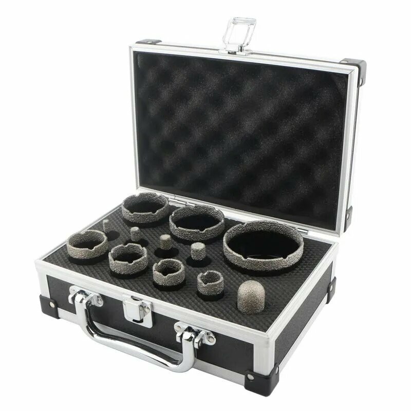 Алмазные коронки набор 13 шт (Черный чемодан, подарок каменщику)