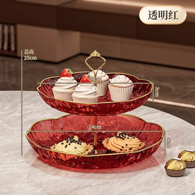 Новая модель 2025 года: поднос для фруктов для гостиной, поднос для конфет, поднос для закусок, многоярусный высококачественный поднос для фруктов для стойки ресепшн.