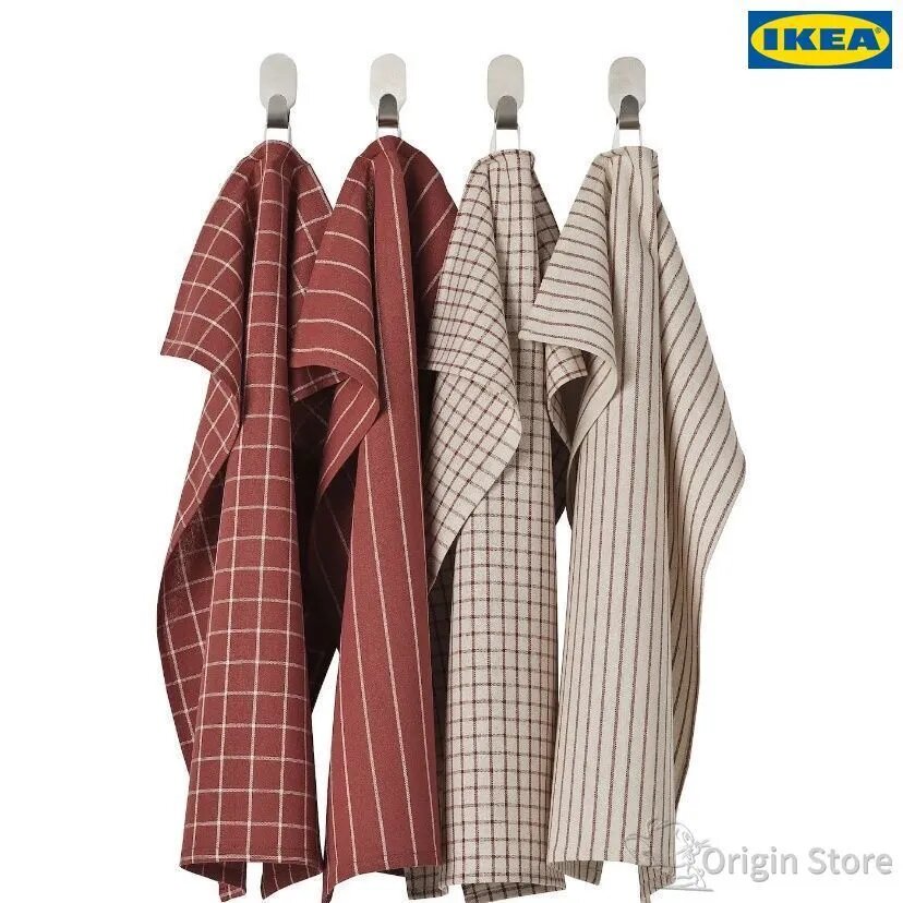 Набор кухонных полотенец ikea "Клетка", 45 х 60 см, хлопок, 4 шт