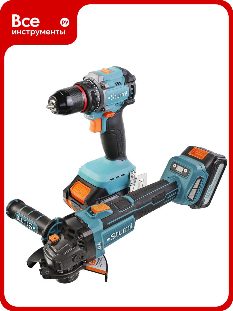 Набор аккумуляторного инструмента Sturm CAG18125BLE+CD1860BL