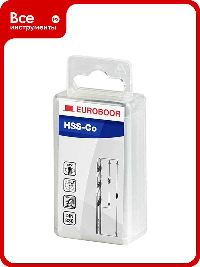 Сверло по металлу кобальтовое hss-co 5 шт, 11х94х142 мм EUROBOOR TDCO.110 (3F)