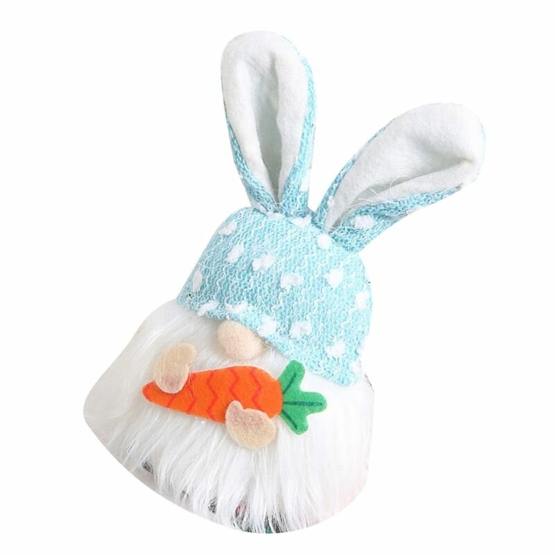 Пасхальное Украшение Домашнего Окна Безликим Светящимся Кроликом-Синий