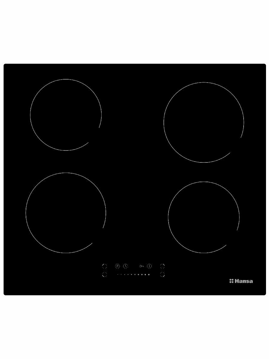 Индукционная варочная поверхность инверторная Hansa BHI68102, 7400 Вт, 9 уровней мощности, блокировка от детей, функция Booster, автоотключение, индикация остаточного тепла, черная