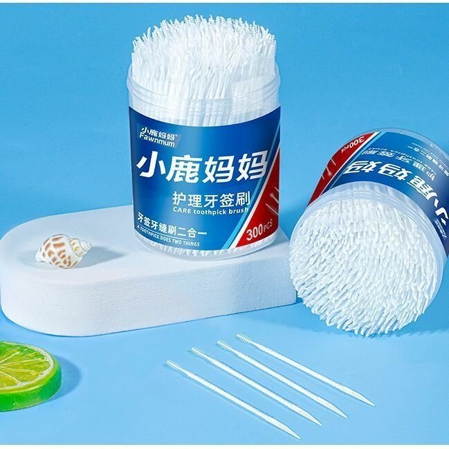 Зубочистки пластиковые с ёршиком щеточка для брекетов межзубной ёршик