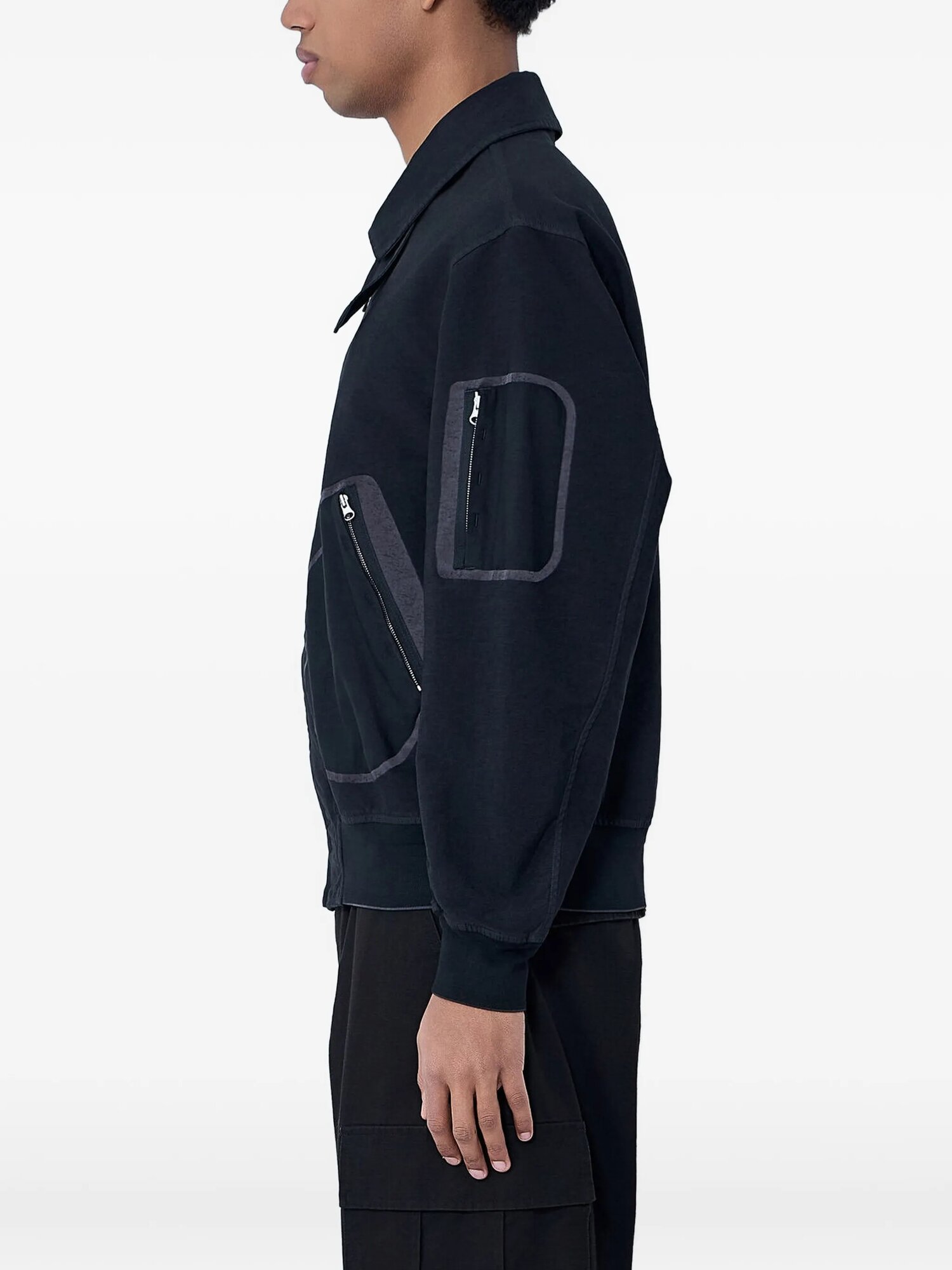 Куртка MOOS STUDIO Zip-up bomber jacket, размер XL, black/black — фото 1