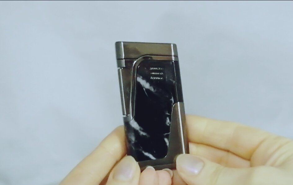 Газовая зажигалка Honest Лаура мрамор, металл, чёрно-белый мрамор, в подарочной упаковке, НЕ заправлена, без газа