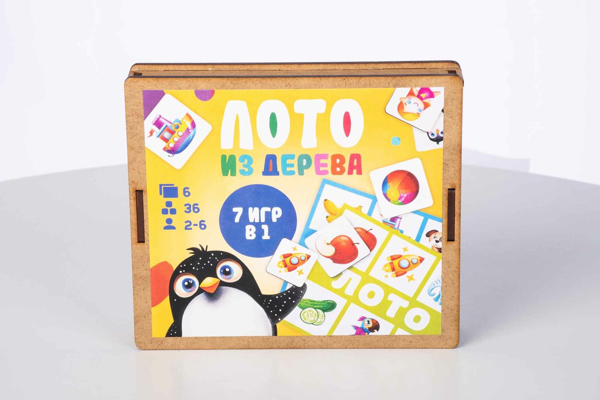 Настольная игра Мастер Вуд DL1, развитие логического мышления, 6 карточек и 36 фишек