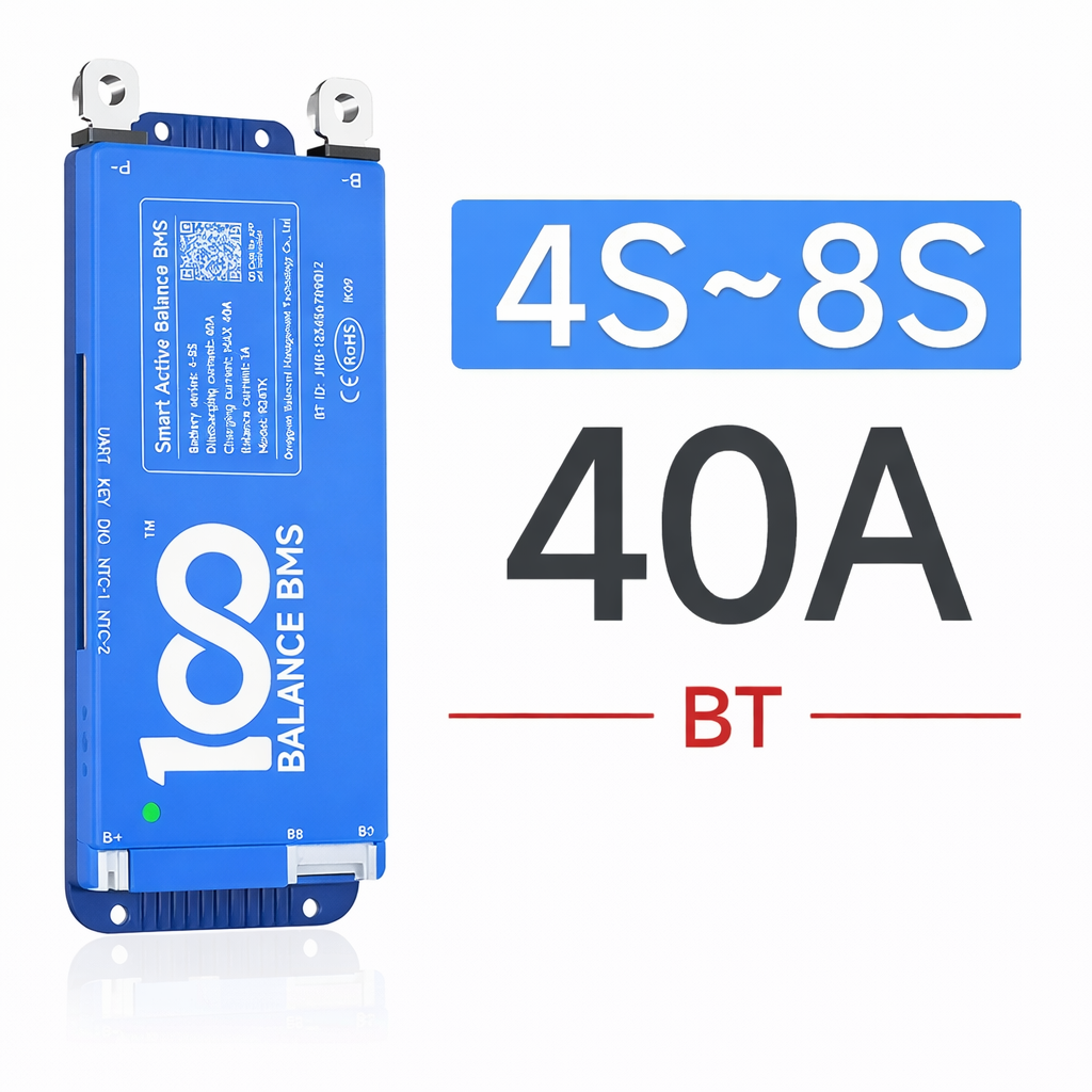 Модуль контроля заряда с балансировкой Smart BMS Daly 40A 4-8S, для АКБ: Lifepo4, Li-ion, LTO, Bluetooth, 1 шт