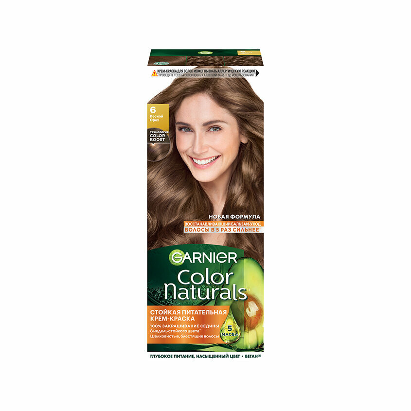 Краска для волос GARNIER `COLOR NATURALS` тон 6 (Лесной орех)