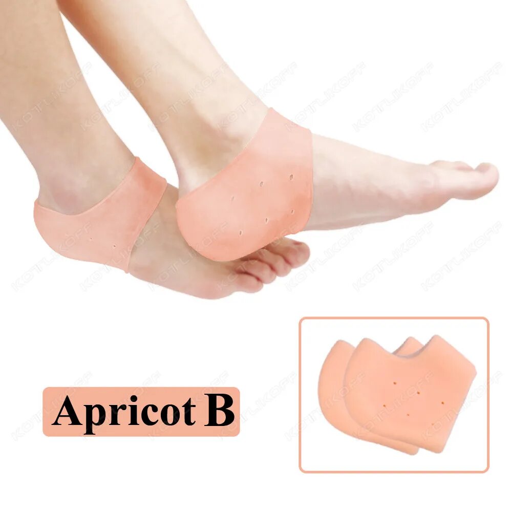 Силиконовые носки, защита пятки, защитный рукав, пятка, подтяжки для Розовый, Apricot B-1 Pair