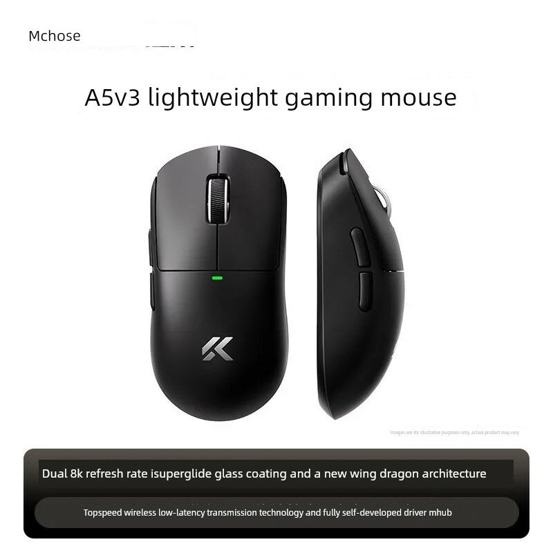 Беспроводная игровая мышь MCHOSE A5 V2, Bluetooth, три режима подключения, 3395, для киберспорта, ультралегкая, V3 A5