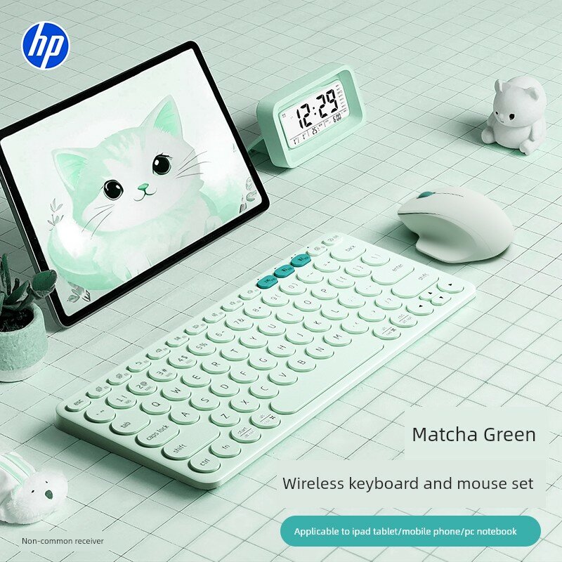 HP двухрежимная беспроводная клавиатура и мышь набор в цвете Матча-зеленый