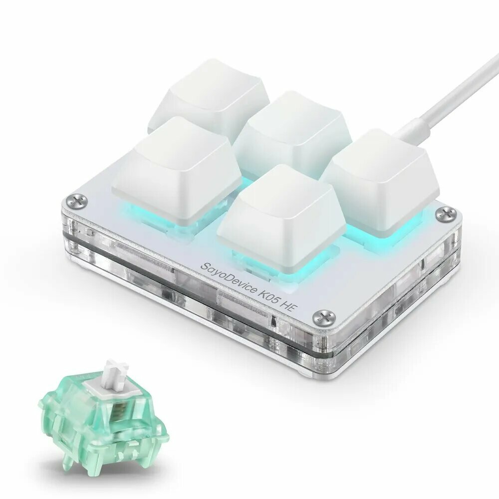 Sayodevice Клавиатура проводная , (GATERON Magnetic Jade Pro Linear), Русская раскладка, белый