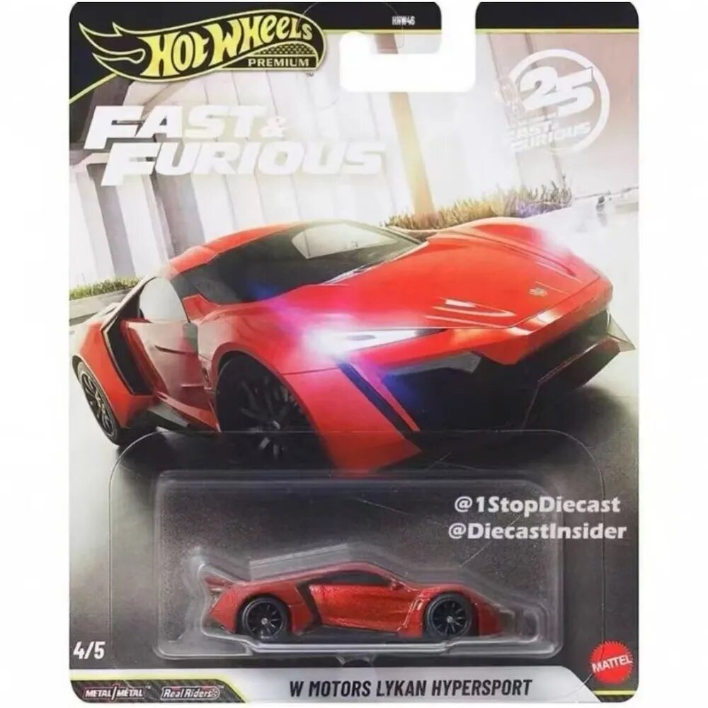 Hot Wheels Fast & Furious N Series, Литая модель автомобиля 1:64, Серия "Форсаж"(4-LYKAN)