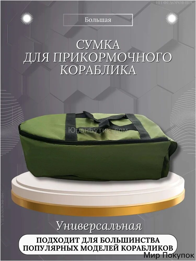 Сумка для прикормочного корабля с карманом 58х28х19 см-.