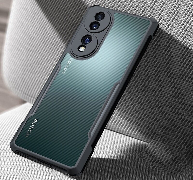 Задняя панель-чехол-накладка MyPads «Labbri» для Honor 70, из силикона, c прозрачной задней стенкой, с черной окаемкой