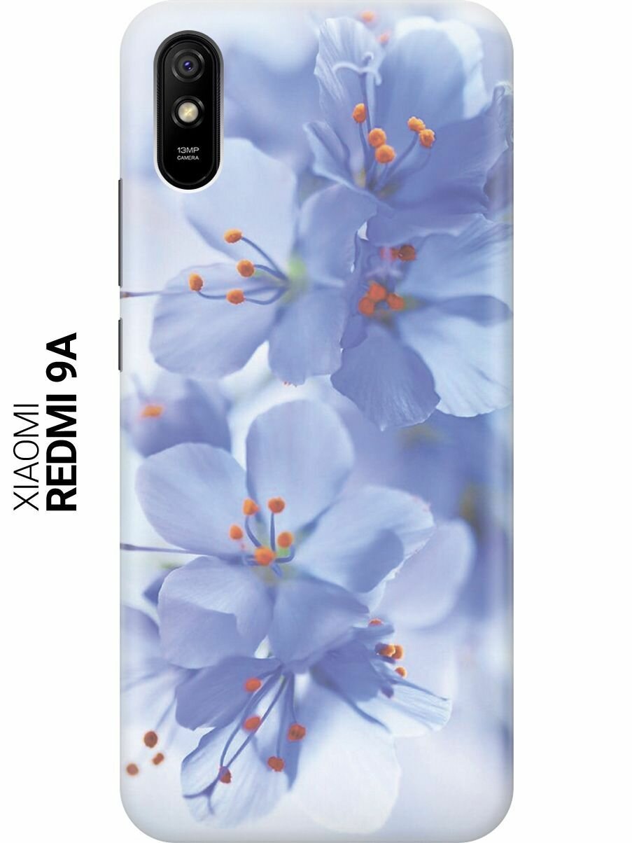 Силиконовый чехол на Xiaomi Redmi 9A, Сяоми Редми 9А с принтом "Лазурные орхидеи"