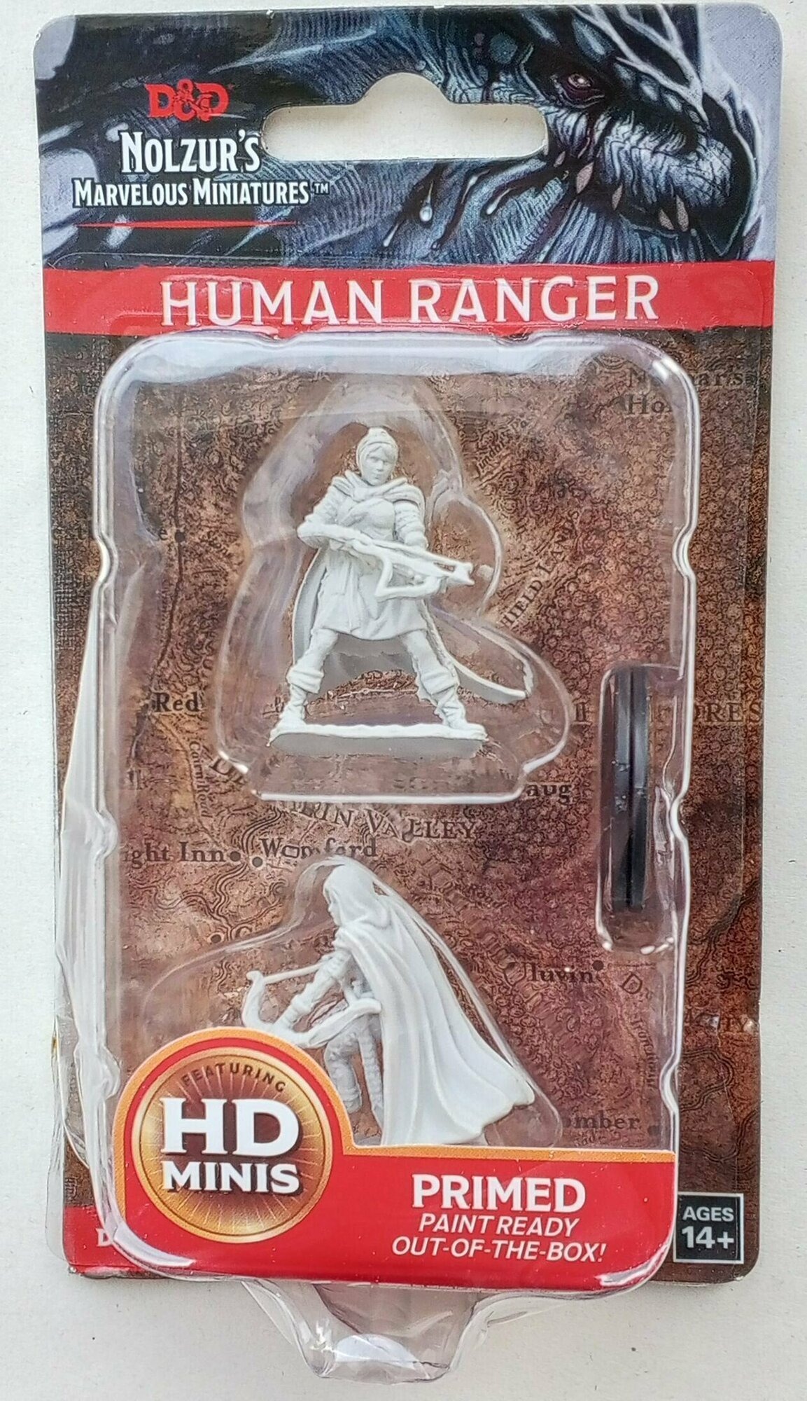 Человек Следопыт, Рейнджер, Женщина. Набор из 2 грунтованных фигурок для настольных игр WizKids. ДнД / Dungeons & Dragons