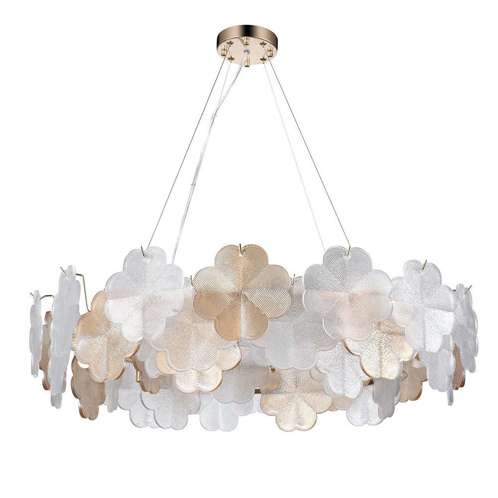 Подвесная люстра ARTE LAMP MALLIKA A4077SP-10GO форма-кольцо в стиле флористики